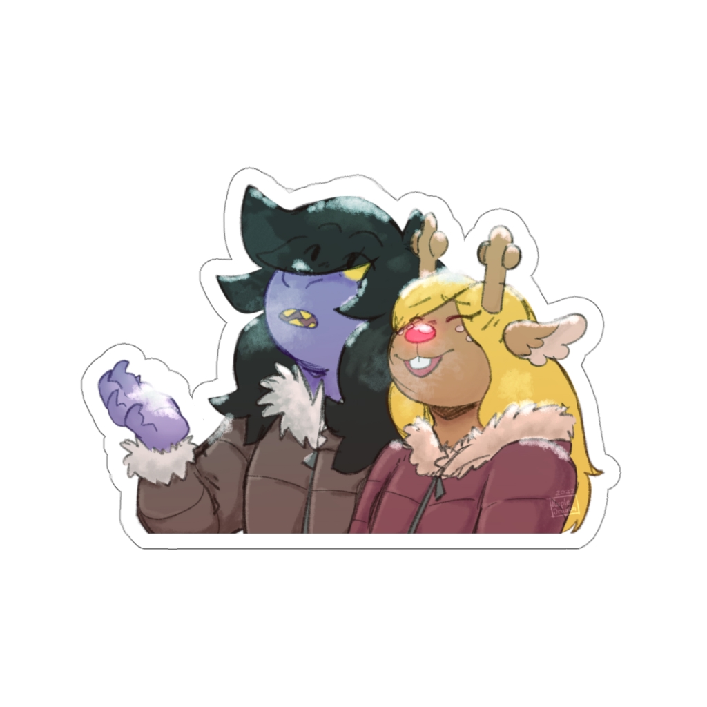 Susie and Noelle Snow Day – Kiss-Cut Stickers – PurpleDragon